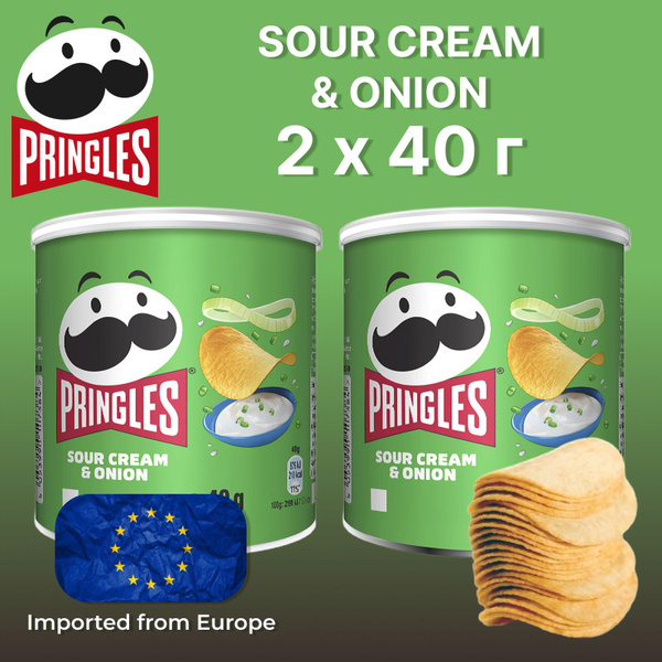 Чипсы Pringles SOUR CREAM & ONION / Чипсы Принглс Сметана и лук, 2 банки по 40 г - купить с ...