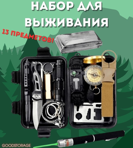 Набор для выживания GOODSTORAGE (походный набор) в кейсе - купить по ...