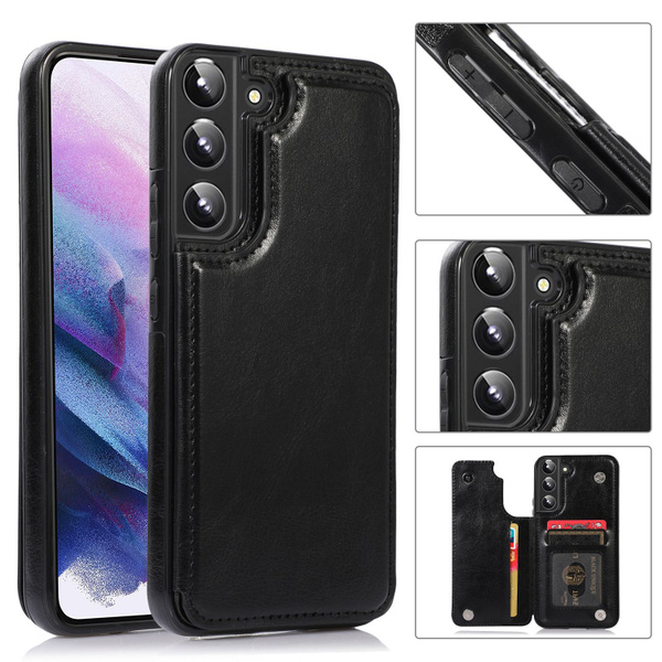 Кожаный чехол для Samsung Galaxy S22 с отделением для карты/ Чехол ...