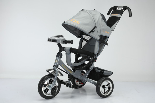 Велосипед детский трехколесный luxmom 5588 с музыкальной панелью Серый ...
