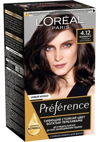 L'Oreal Paris Краска для волос Preference, 4.12 Монмартр, глубокий ...