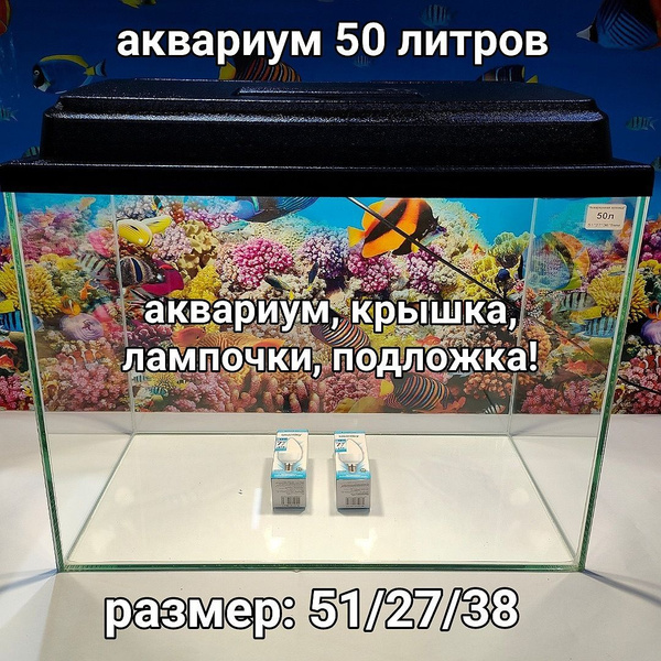 Аквариум 50 литров с крышкой - купить с доставкой по выгодным ценам в ...