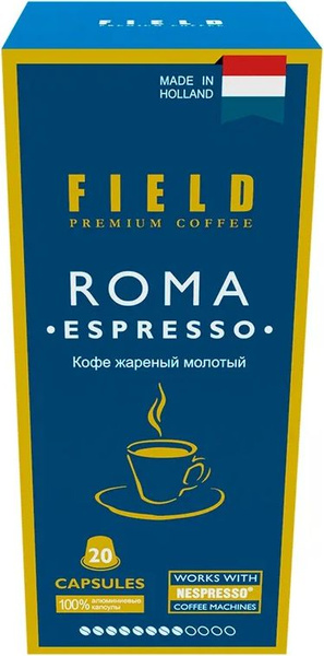 Кофе в алюминиевых капсулах FIELD Premium Coffee Espresso ROMA, для ...