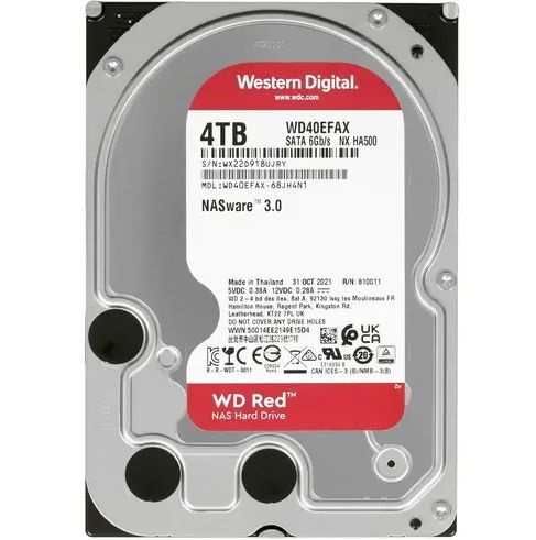 4 ТБ Внутренний жесткий диск Western Digital Red IntelliPower (WD40EFAX ...