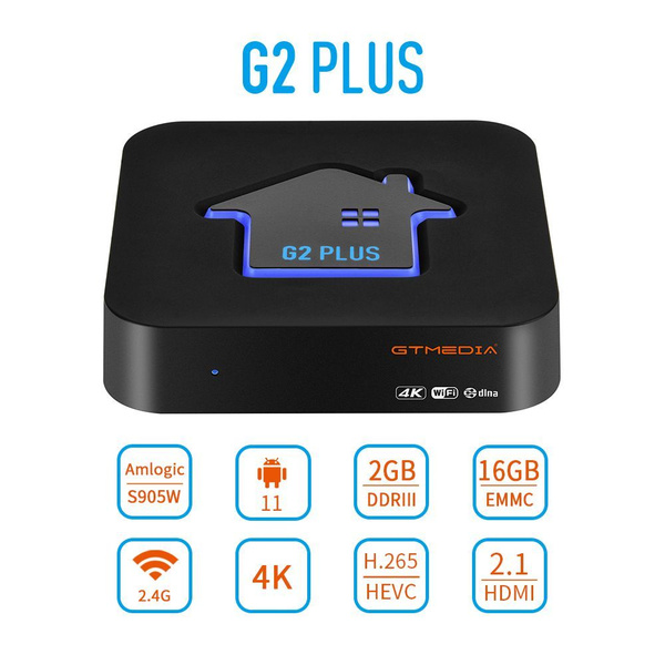 Медиаплеер GTMEDIA G2 PLUS, 3.5 мм, HDMI, USB, AV, DC, черный купить по ...