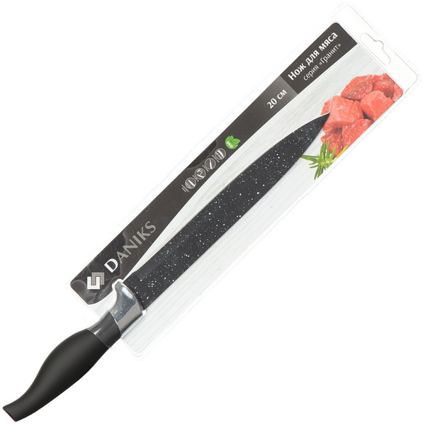 Купить Нож кухонный Daniks, Гранит, универсал, нерж сталь, 20 см, рук пласт, YW-A204-SL по ...