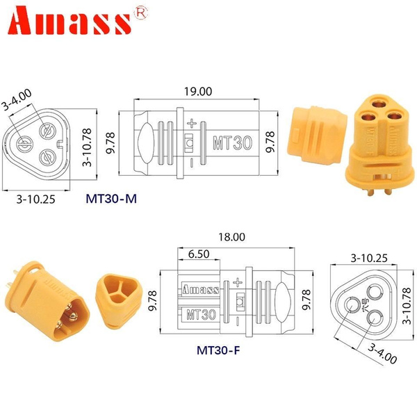 Разъем Mt30 F+M Amass (3Мама-3Папа). Мт 30 - комплект 6шт. - купить с доставкой по выгодным ...