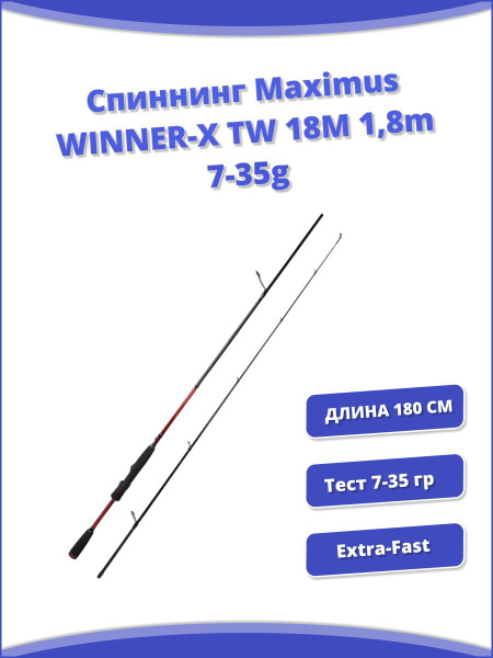 Удилище Maximus Спиннинг WINNER-X TW, от 7 гр до 35гр, 180см купить по ...