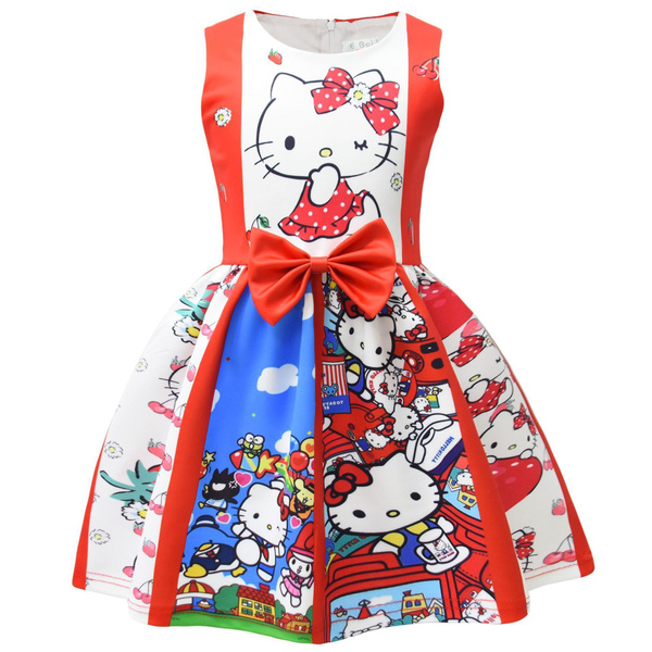 Hello Kitty летнее платье из мультфильма для девочек, Девочки, Лето ...