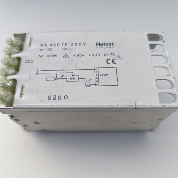 Электромагнитный дроссель NK 400 TE 220v 2692001 HELVAR - купить с ...