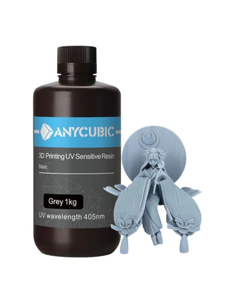 Фотополимерная смола Anycubic Basic UV Resin 1 кг. (цвет: серый ...