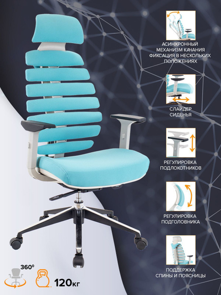 Офисное кресло Everprof EP-Ergo Fabric Тurqoise - купить по выгодным ценам в интернет-магазине ...