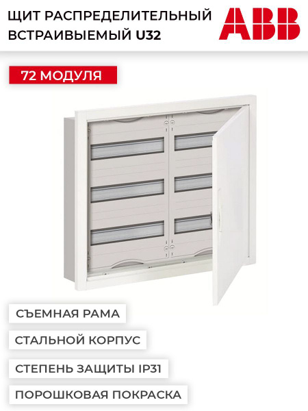 Щит распределительный встраиваемый ABB U32E 72М (арт. U32) - купить по ...