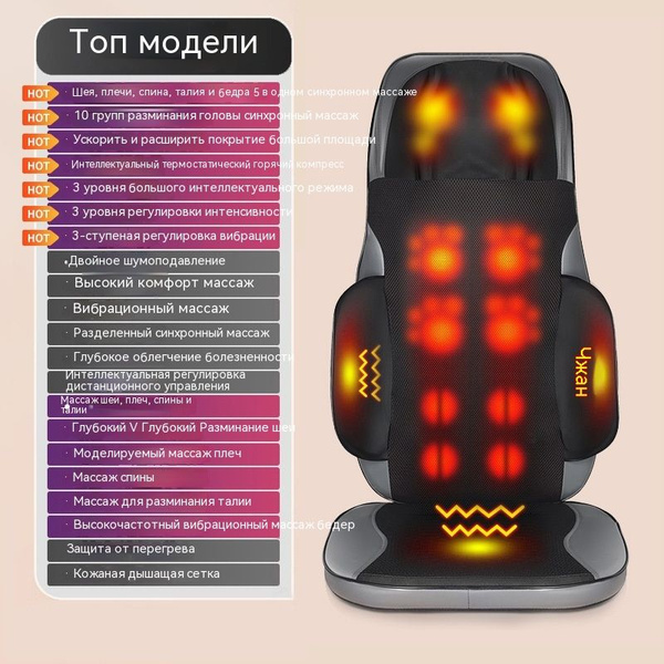 Массажная накидка с подогревом и вибромассажем, массажер автомобильный ...