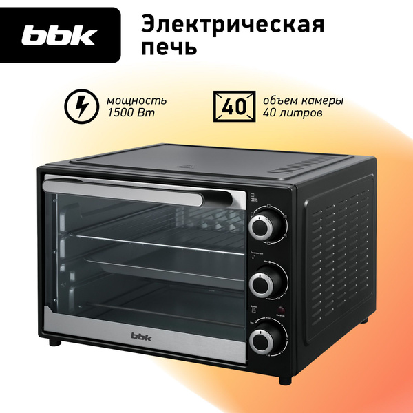 Мини-печь BBK 860101, черный, 40 л купить по низкой цене с доставкой в ...
