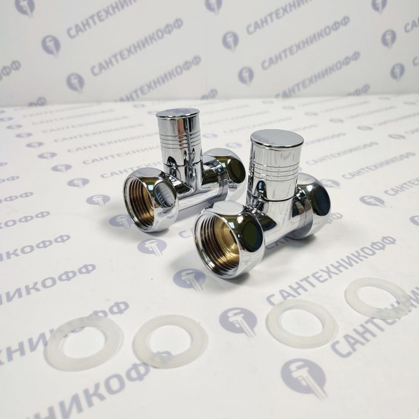 Кран для полотенцесушителя VIEIR 1Fx1F хром, комплект 2 штуки VR2055D ...
