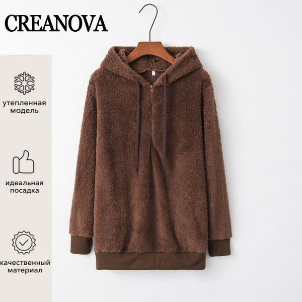 Пальто Женский CREANOVA коричневый Акрил Акрил, размер 54 Зима купить c доставкой на OZON по ...