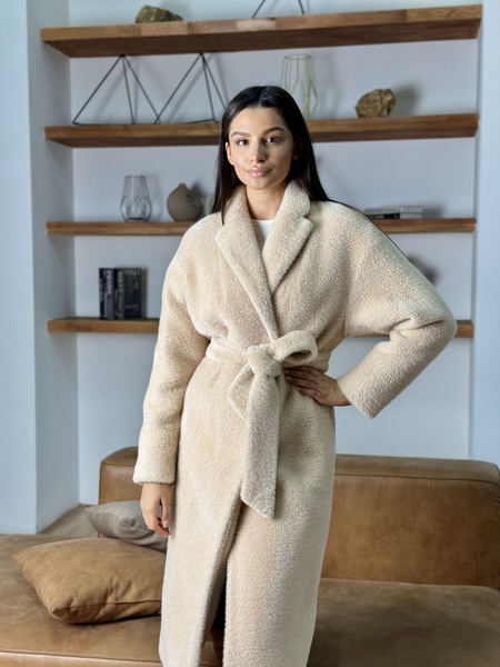 Пальто Milliant, Демисезон, размер 42, цвет светло-бежевый, Шерсть ...