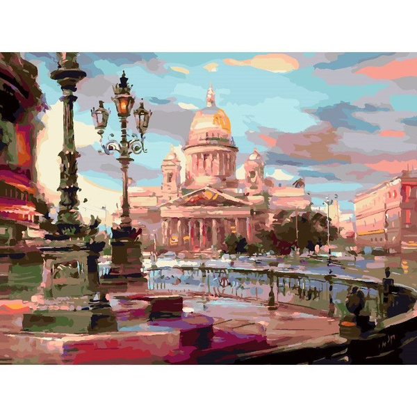Картина по номерам Белоснежка 'Площади Санкт-Петербурга', 30x40см ...