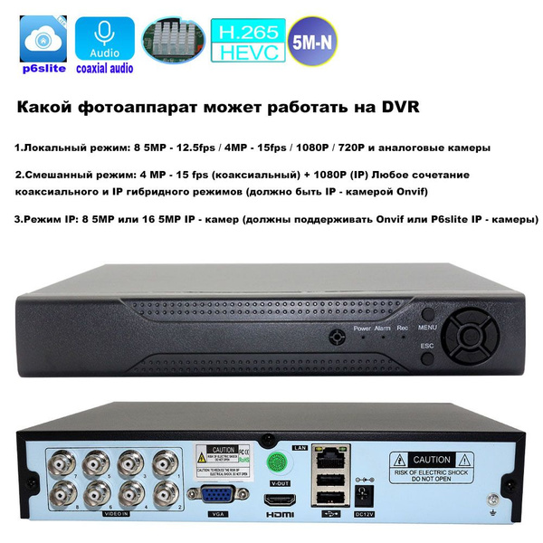 Гибридный 8-х канальный видеорегистратор Dvr RS-BH-3708FQ Приложение ...