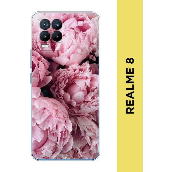 Силиконовый чехол на Oppo Realme 8/8 Pro / Реалми 8/8 Про "Нежные пионы ...