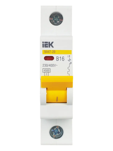 Купить Автоматический выключатель IEK серия KARAT ВА47-29 1р 16А 4.5кА ...