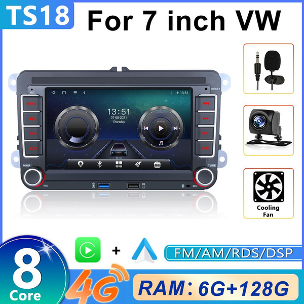 Автомобильное радио 7 дюймов, TS18 6+128 Volkswagen Skoda seat, CarPlay Android Auto 2DIN GPS ...
