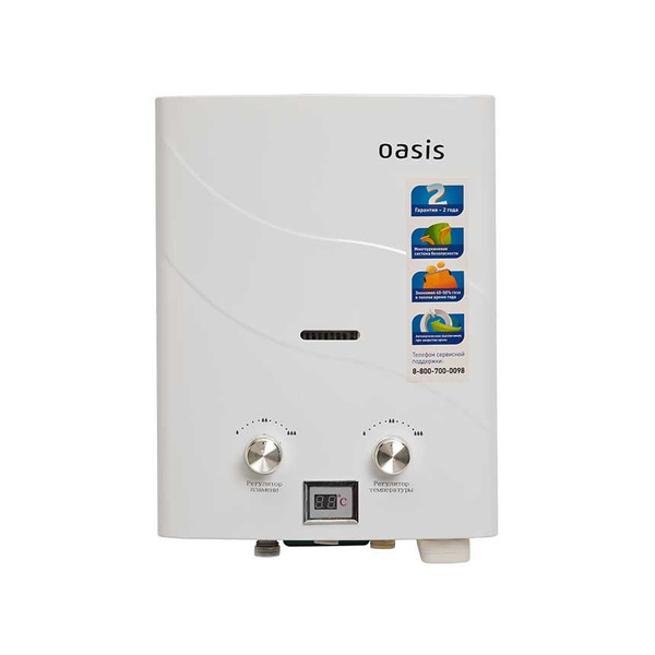 Водонагреватель проточный газовый Oasis B-12W - купить с доставкой по выгодным ценам в интернет ...
