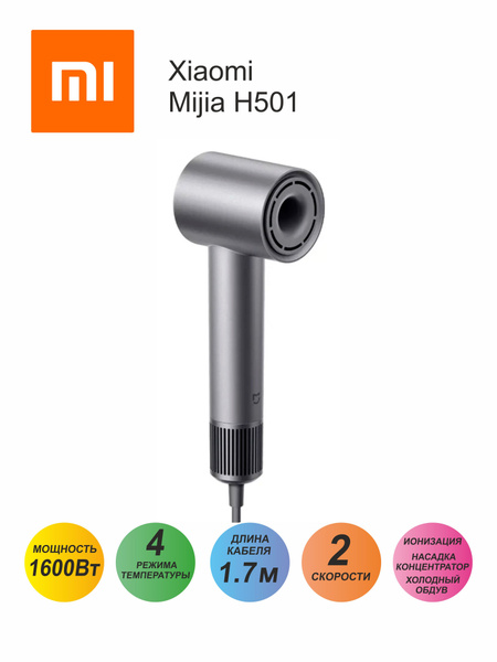 Фен для волос Xiaomi Mijia H501., серый - купить по выгодным ценам в ...