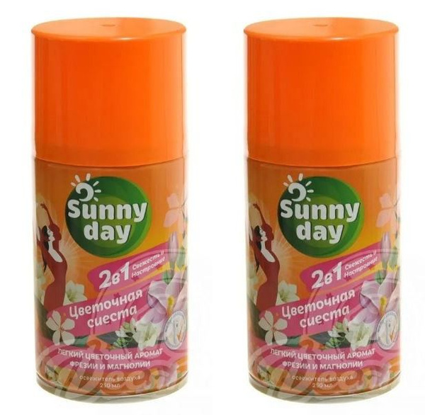 Sunny day Освежитель воздуха Цветочная сиеста, сменный баллон, 300 мл ...