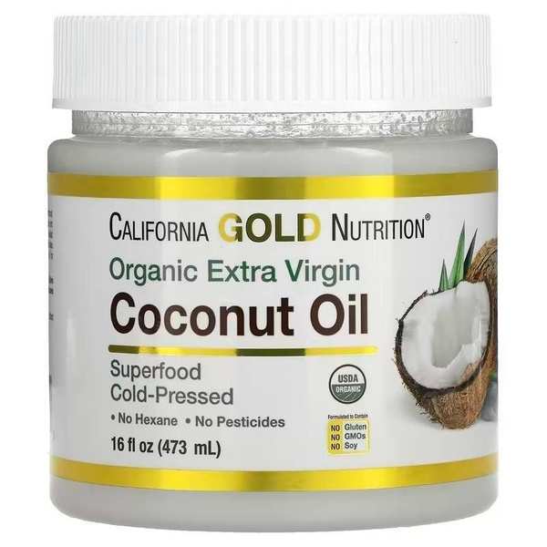 California Gold Nutrition Масло кокосовое Virgin Нерафинированное 473мл ...