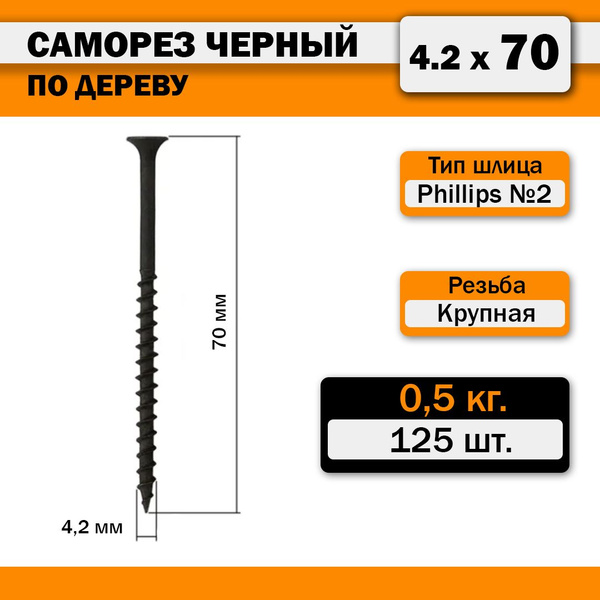 Саморез 4.2 x 70 мм 1 шт. - купить по выгодной цене в интернет-магазине ...