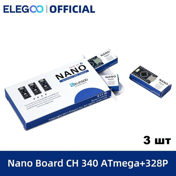 3 шт Arduino Nano 30 Elegoo разъем Mini Usb Atmega328pch340 без Usb кабеля купить с 