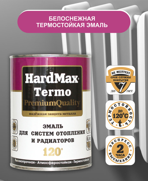 Эмаль HardMax для систем отопления и радиаторов, Алкидная, Глянцевое ...