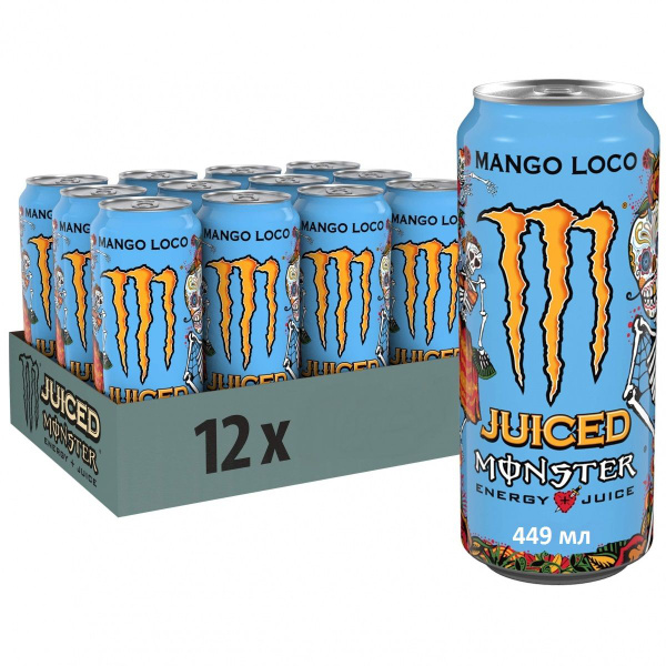 Энергетический напиток Monster Mango Loco / Монстер Манго Локо, 12 шт ...
