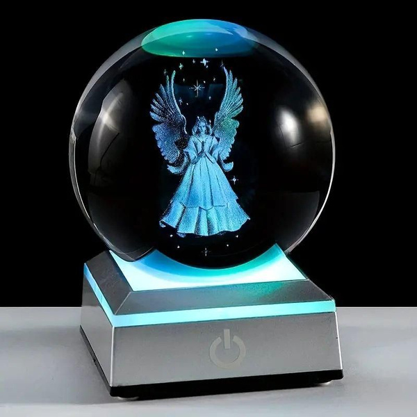 Купить ночник AX68X 3D Хрустальный шар Ангела-BF, 3 AAA, От порта USB ...
