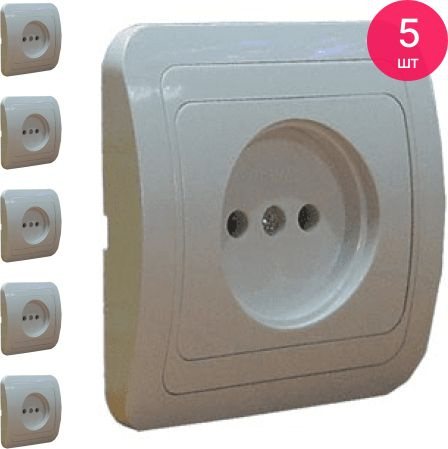 Розетка силовая штепсельная Makel / Макел Мимоза IP20 белая, 1-местная без заземляющих контактов ...