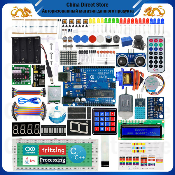 Adeept Ultimate Starter kit для Arduino UNO R3, ЖК-дисплей 1602 ...