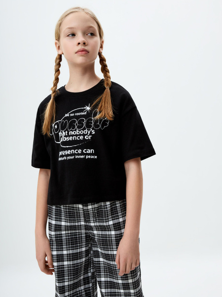 Футболка Sela, размер 164, цвет черный, 100% хлопок - купить по выгодной цене в интернет ...