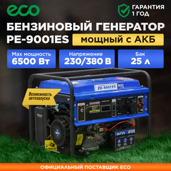 Генератор бензиновый (электростанция) ECO PE-9001ES - купить по низкой ...