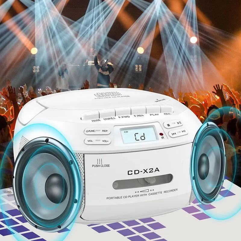 Проигрыватель компакт-дисков Boombox Cassette Player Combo с Bluetooth ...