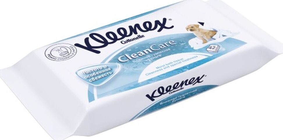 Kleenex Туалетная бумага "Clean Care", влажная, сменный блок, 42 шт ...