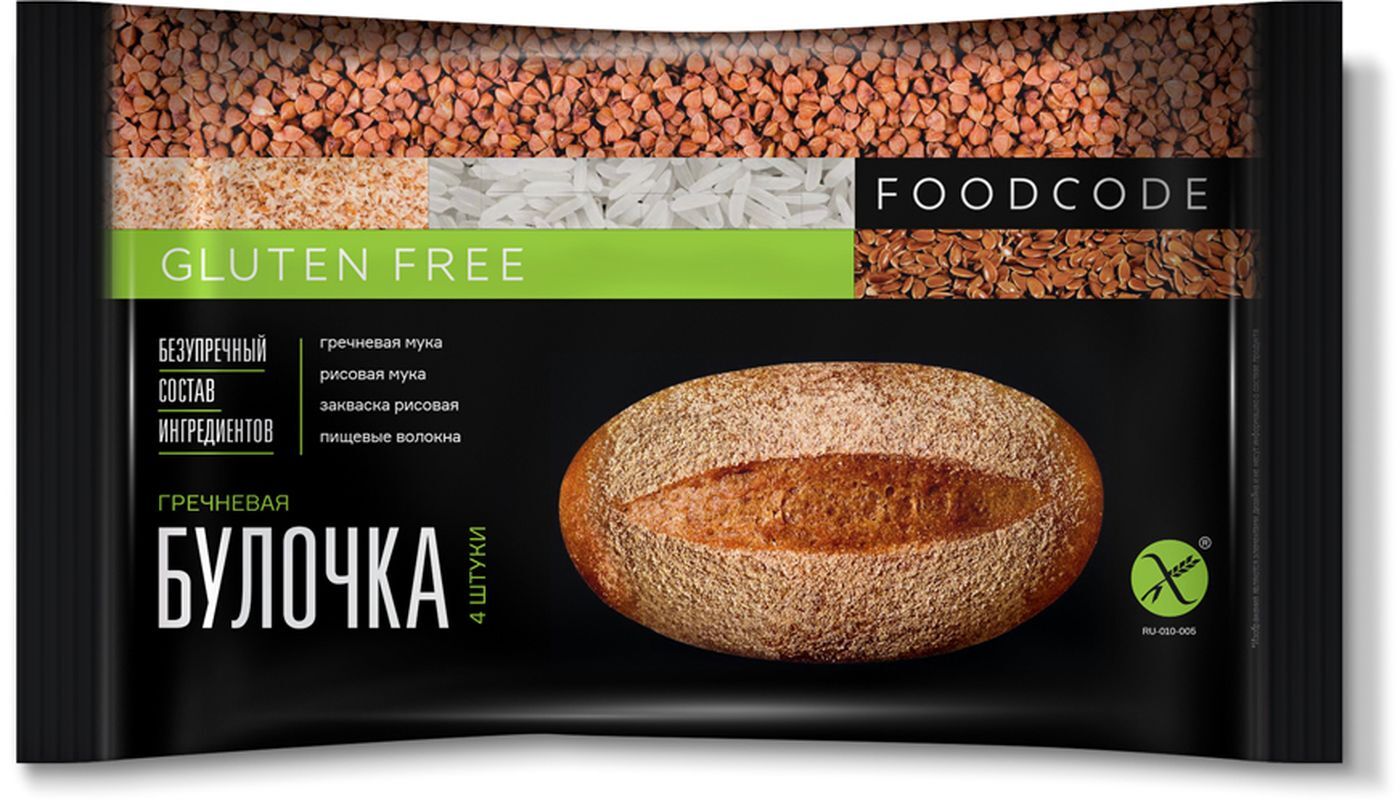 Булочка Foodcode, гречневая, без глютена, без консервантов, 280 г ...