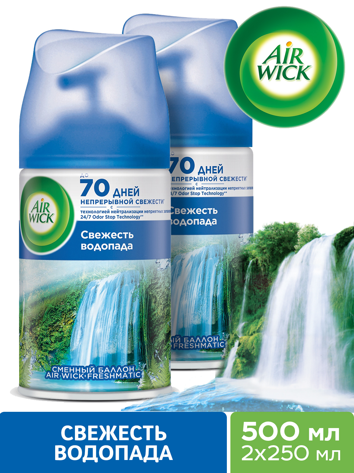 Air Wick Сменный баллон для освежителя воздуха FRESHMATIC (2шт х 250мл ...
