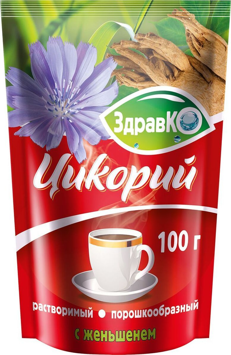 Цикорий ЗдравКо, с женьшенем, растворимый, 12 шт по 100 г — купить в ...