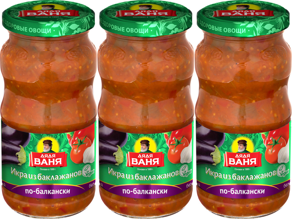 Икра Дядя Ваня из баклажанов по-балкански, набор: 3 штуки — купить в ...