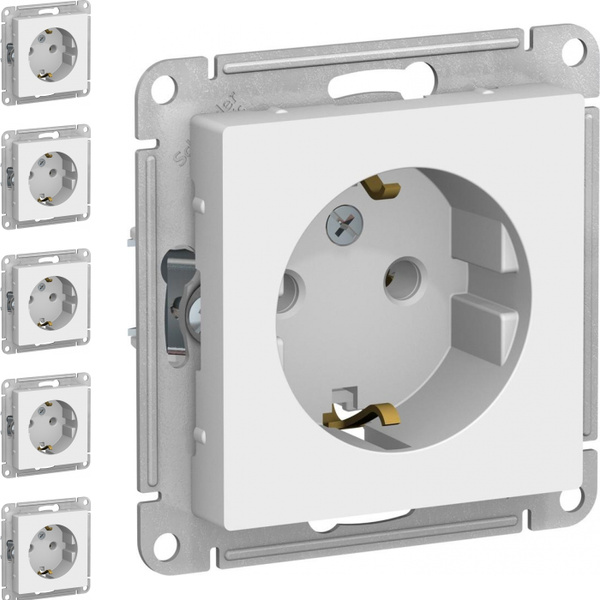 Механизм розетки Schneider Electric AtlasDesign с заземлением белый ...