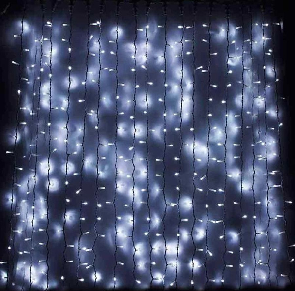 TEWSON Светодиодная гирлянда штора 1,5x1,5м, 88 LED ламп, белый, 8 ...