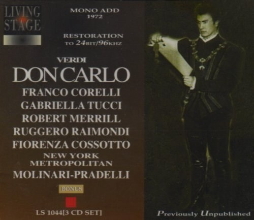 Диск Verdi, Don Carlo. (Franco Corelli, Gabriella Tucci, Robert Merrill ...