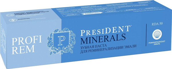 Зубная паста PRESIDENT PROFI REM Minerals, комплексный уход, 50 мл ...